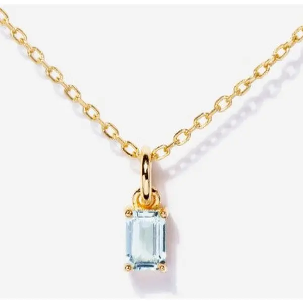 LITTLE SKY STONE Gold-filled Pendant Necklace - Aquamarine / March