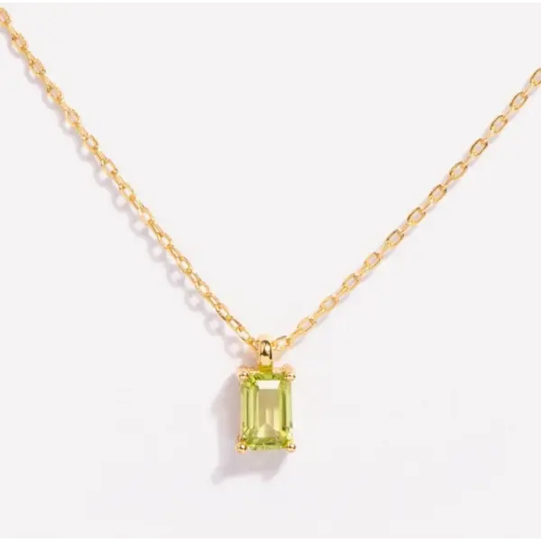 LITTLE SKY STONE Gold-filled Pendant Necklace - Bright Green Peridot