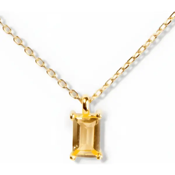 LITTLE SKY STONE Gold-filled Pendant Necklace - Citrine / November