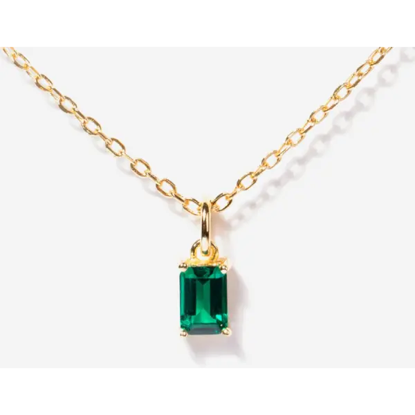 LITTLE SKY STONE Gold-filled Pendant Necklace - Emerald / May