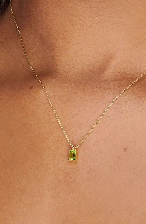 LITTLE SKY STONE Gold-filled Pendant Necklace - Peridot / August