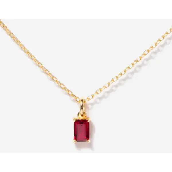 LITTLE SKY STONE Birthstone Pendant Necklace - Ruby / July