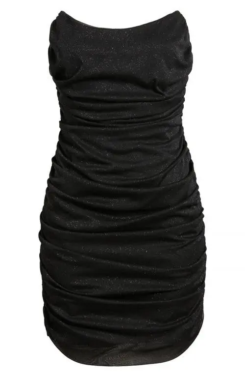 JUMP APPAREL Glitter Ruched Strapless Mini Dress