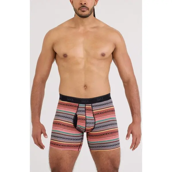 SAXX Quest Quick Dry Mesh Boxer Briefs - Globetrek Stripe-multi