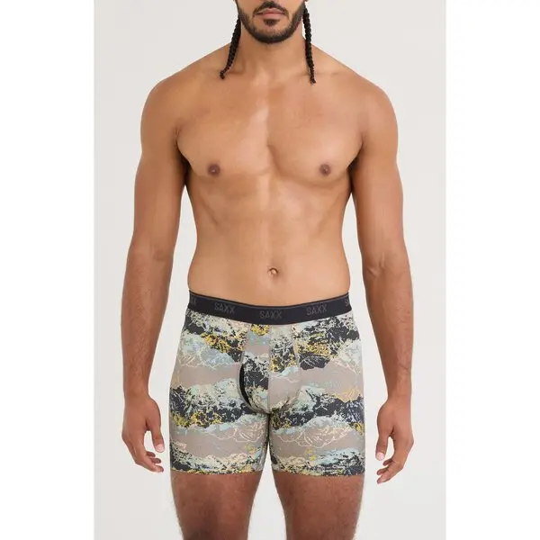 SAXX Quest Quick Dry Mesh Boxer Briefs - Summits-cinder