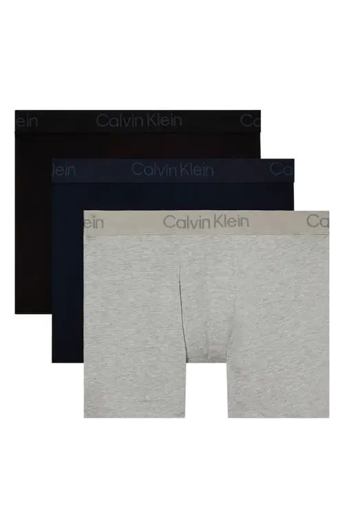 Calvin Klein Ultra-soft Stretch Modal 3-pack Boxer Briefs - Black/ Shore/ Grey