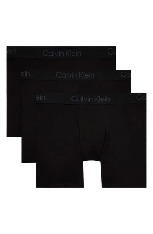 Calvin Klein Ultra-soft Stretch Modal 3-pack Boxer Briefs - Black/black/black