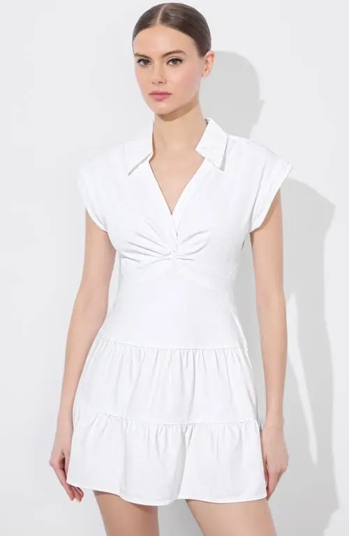 Alice + Olivia Mila Cotton Blend Minidress - White