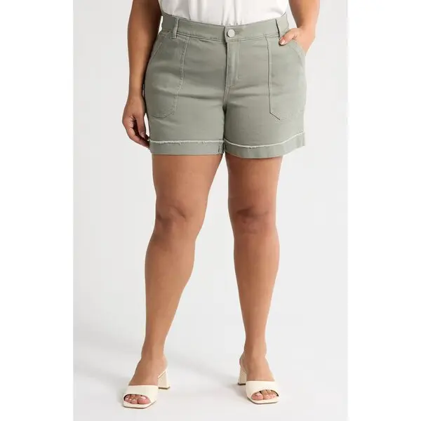 Wit & Wisdom Ab'solution High Waist Denim Shorts - Deep Seagrass