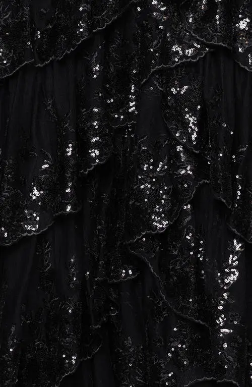 BLONDIE NITES Sequin Ballgown - Black