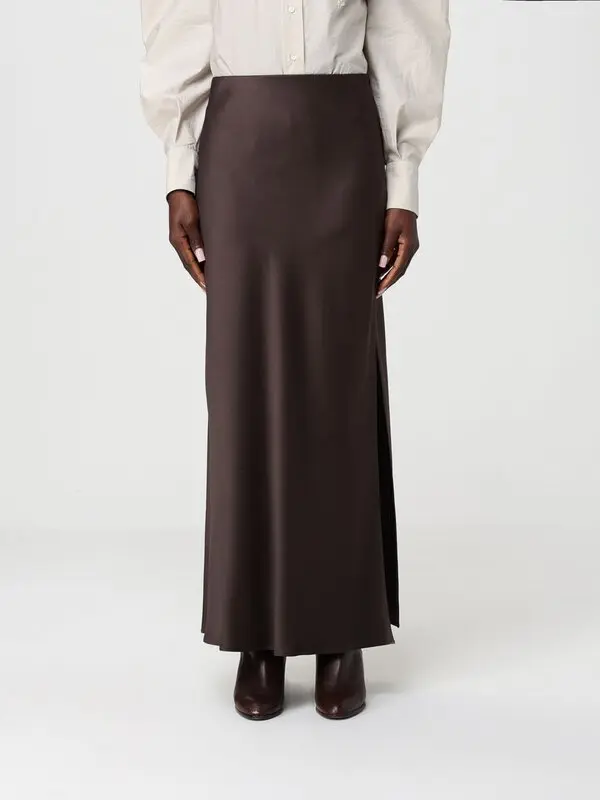 Brunello Cucinelli Long Satin Skirt - Brown