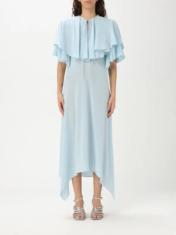 Stella McCartney Ruffled Cape Dress - Sky Blue