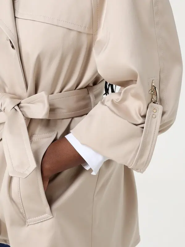 FAY Double Breasted Belted Jacket - Beige