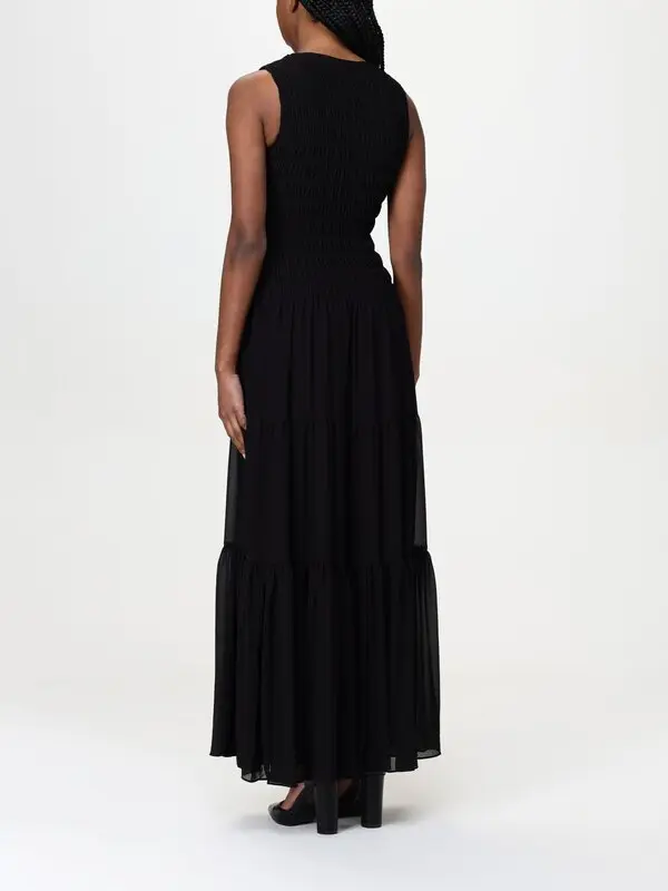 Michael Kors Shirred Tiered Maxi Dress - Black