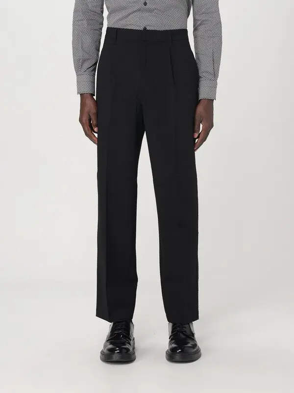 Emporio Armani Textured Trousers - Black