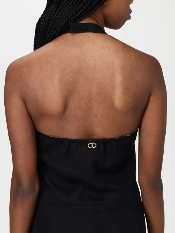 TWINSET Halter Neck Jumpsuit With Wide Leg