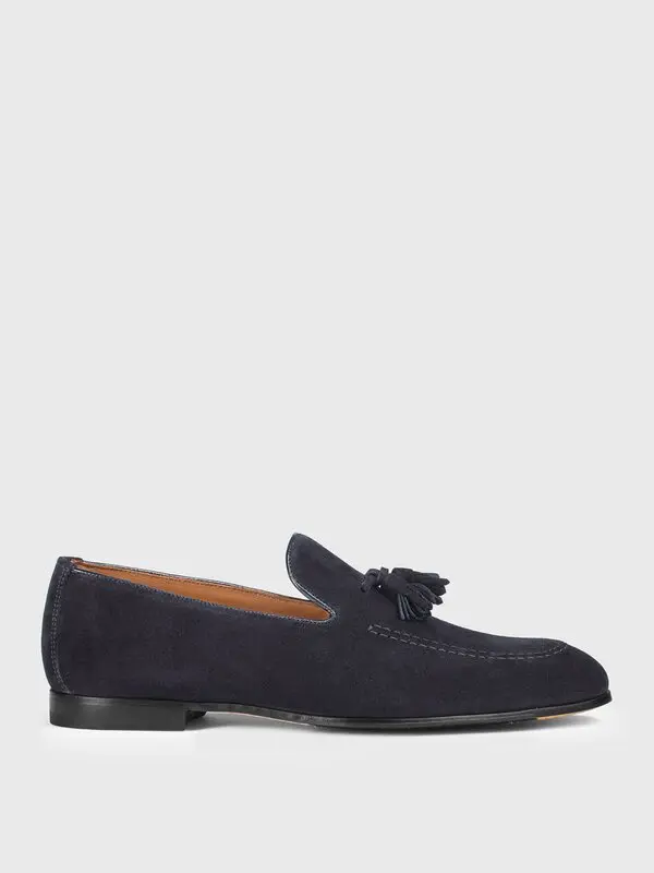 DOUCAL'S Suede Loafers With Tassel Detail - Blue