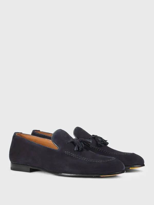 DOUCAL'S Suede Loafers With Tassel Detail - Blue