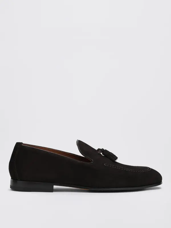 DOUCAL'S Suede Loafers With Tassel Detail - Earth