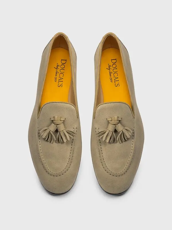 DOUCAL'S Suede Tassel Loafers - Beige