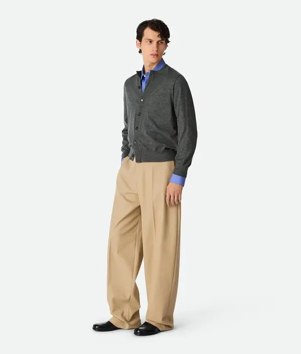 Bottega Veneta Cotton Twill Straight Trousers - Beige