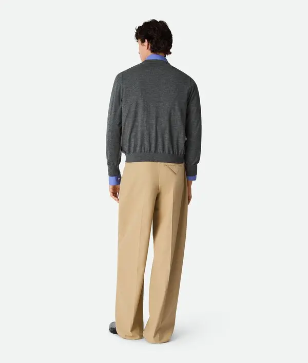 Bottega Veneta Cotton Twill Straight Trousers - Beige