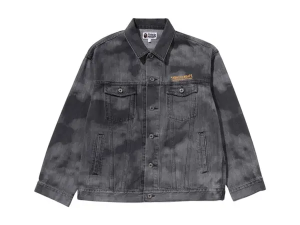 A BATHING APE High Tone Bleach Denim Jacket - Black
