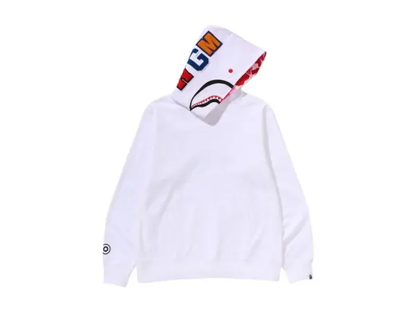 A BATHING APE Abc Camo Shark Pullover Hoodie Ss25 - White