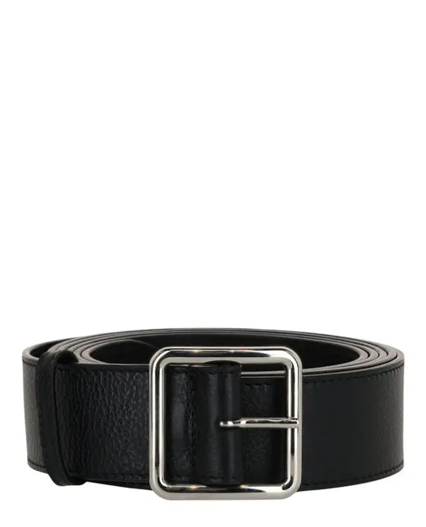 Alexander McQueen Long Pebbled Leather Belt - Black