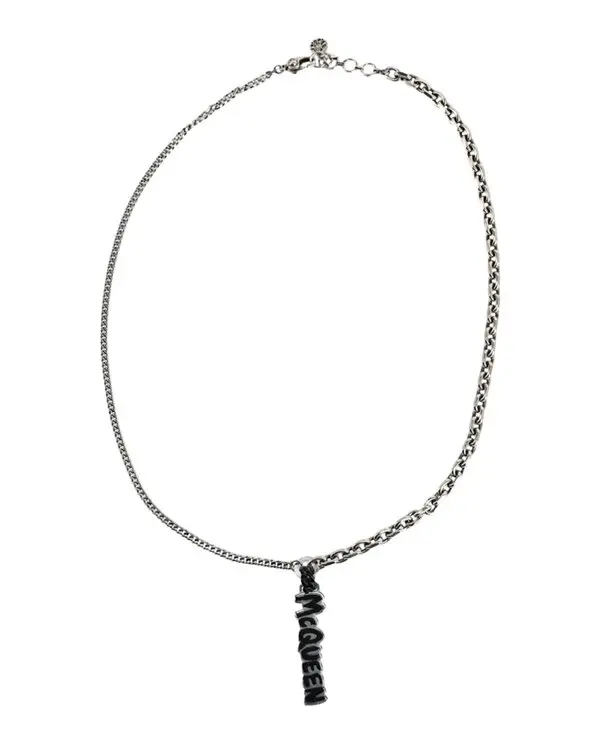 Alexander McQueen Graffiti Chain Necklace - Black