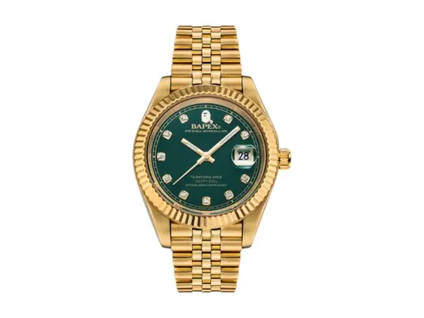 BAPE Type 6 Bapex Watch - Gold/green