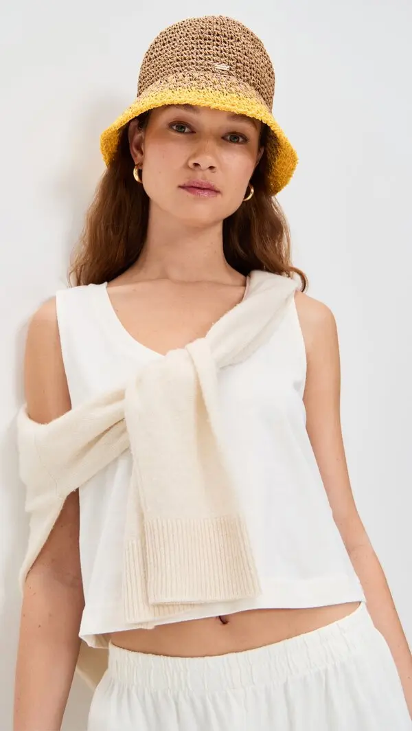 EUGENIA KIM Bailey Bucket Hat in Ivory & Camel Eugenia Kim Bailey Bucket Hat in Ivory & Camel | REVOLVE main image 3