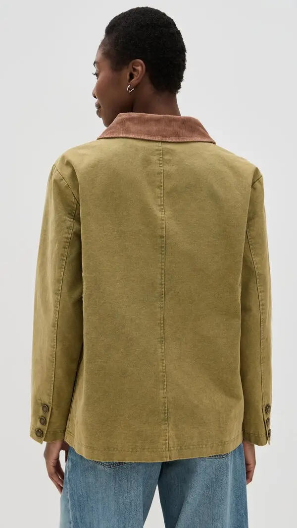 Avec Les Filles Contrast Collar Barn Jacket