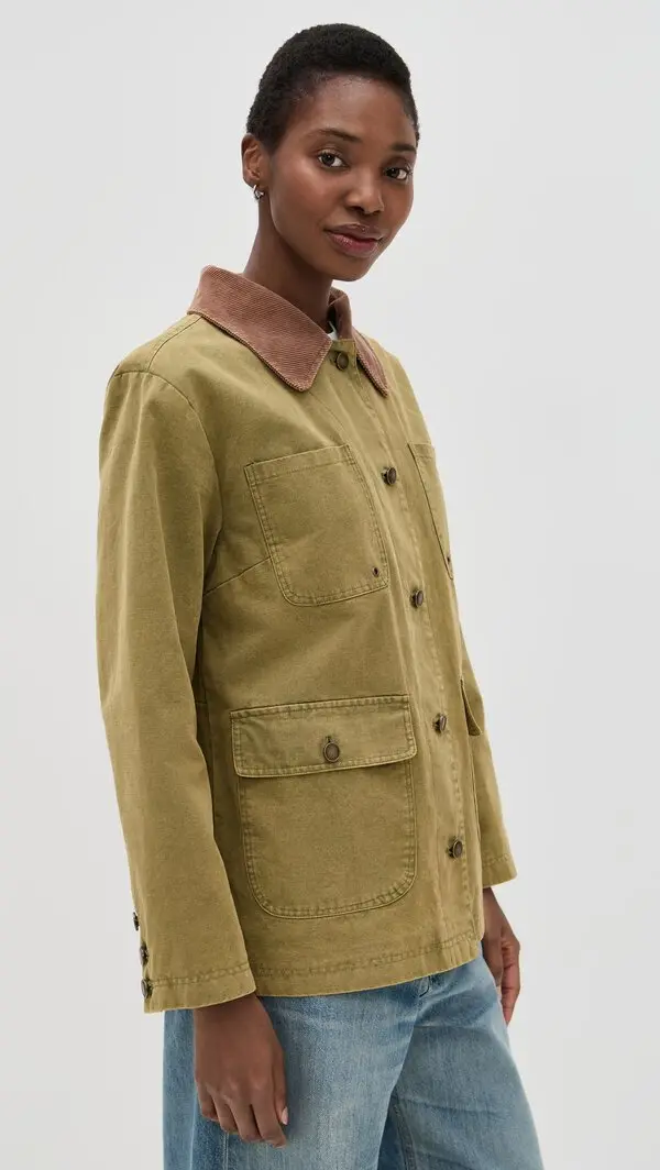 Avec Les Filles Contrast Collar Barn Jacket