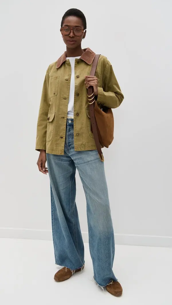 Avec Les Filles Contrast Collar Barn Jacket