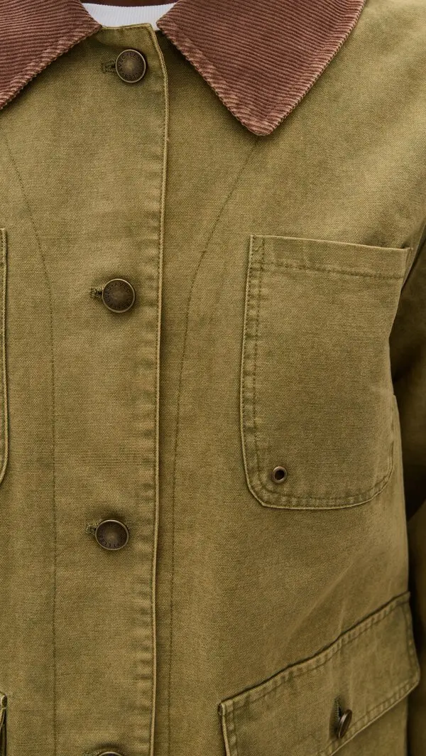 Avec Les Filles Contrast Collar Barn Jacket