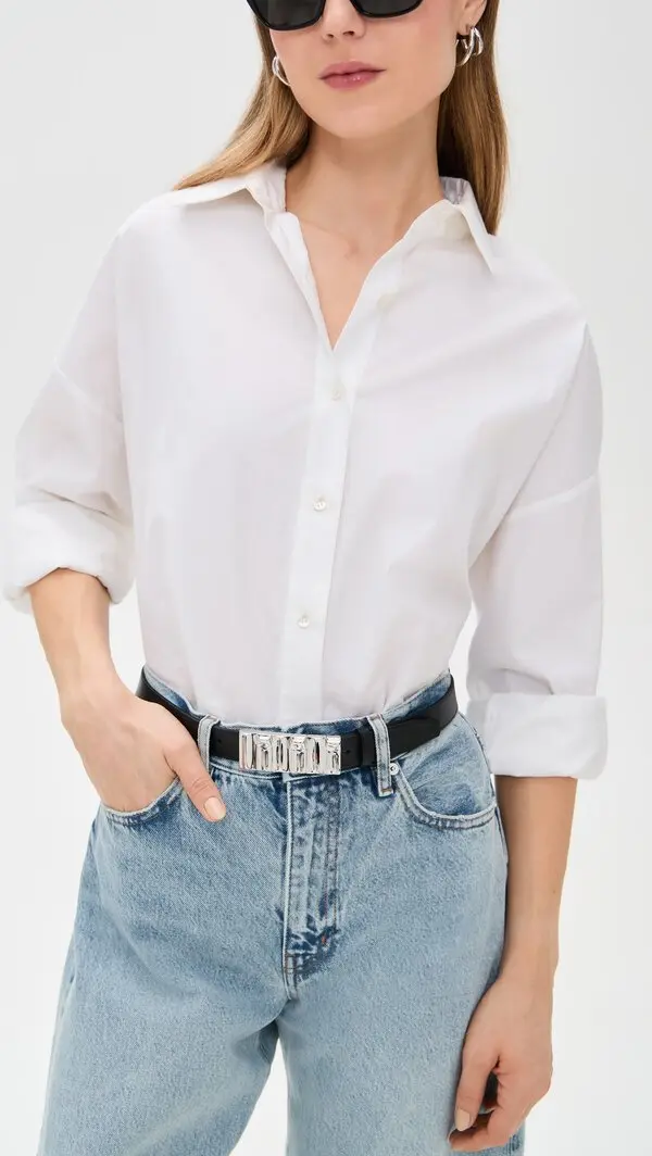 NEW FRAME women\'s sculptural belt in black FRAME The Sculptural Belt | Shopbop main image 4