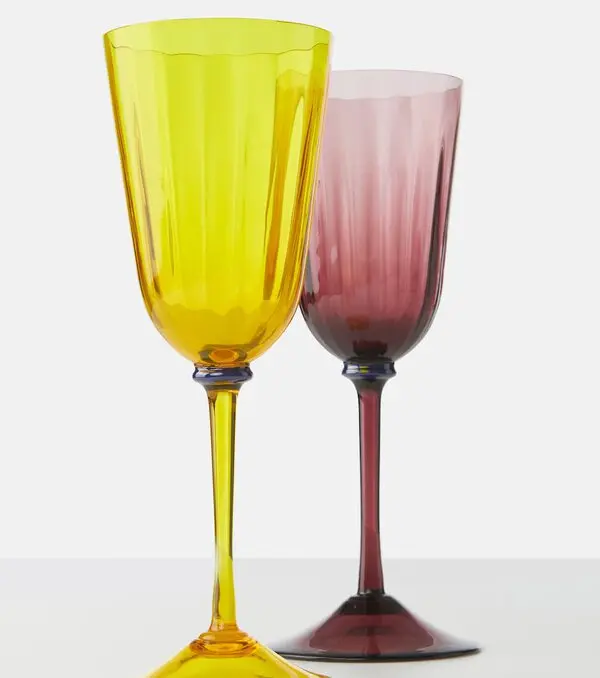 La DoubleJ Rainbow Set Of 8 Wine Glasses - Multicoloured