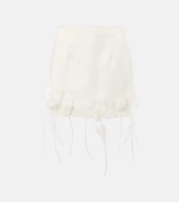 Remain Birger Christensen Bridal Floral-appliqué Mini Skirt - White