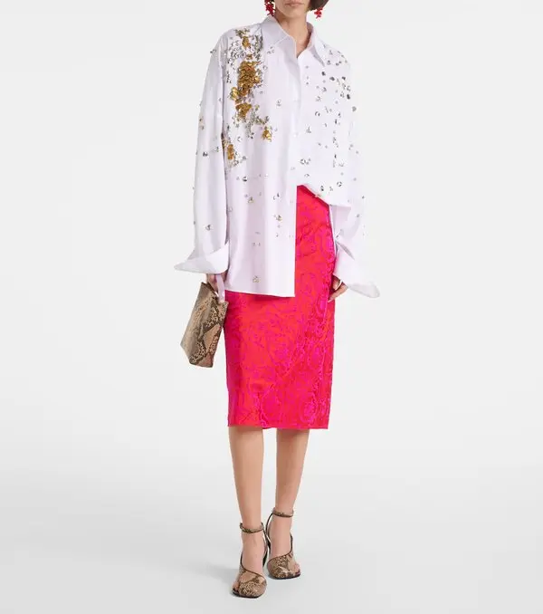 Dries Van Noten Printed Pencil Skirt