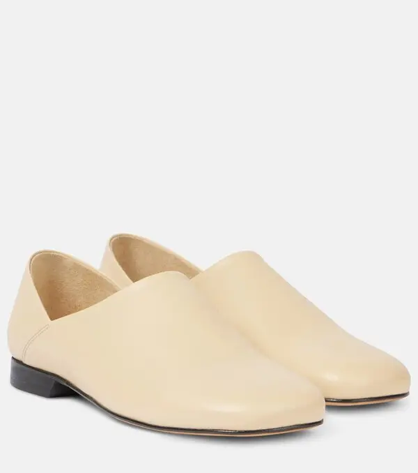 LEMAIRE Convertible Leather Slip-on Shoes - White
