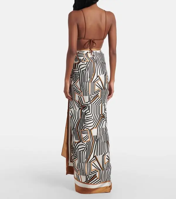 Max Mara Ottico Silk Beach Cover-up