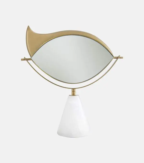 L'Objet Lito Marble Vanity Mirror - Gold