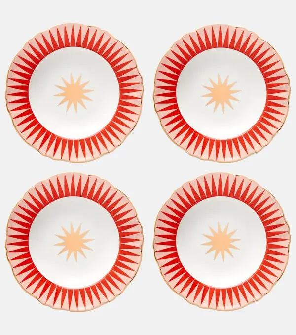 BITOSSI Baleno Set Of 4 Porcelain Soup Plates - Multicoloured