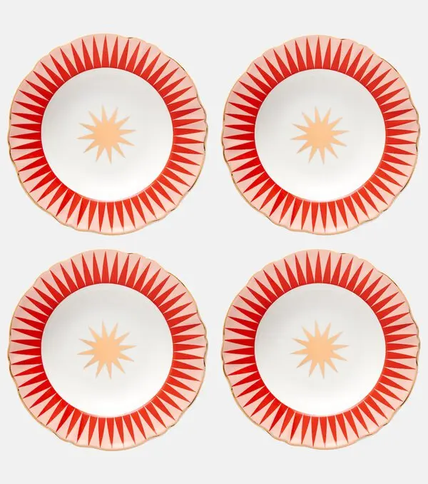 BITOSSI Baleno Set Of 4 Porcelain Soup Plates - Multicoloured