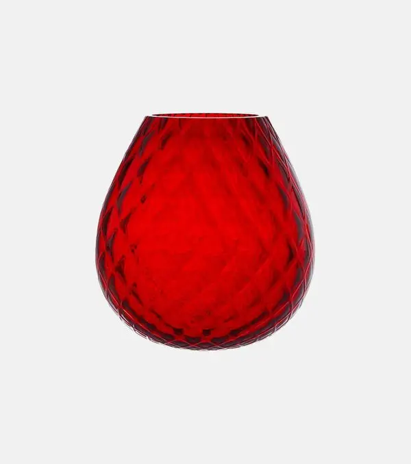 NASONMORETTI Macramé Large Candle Holder - Red