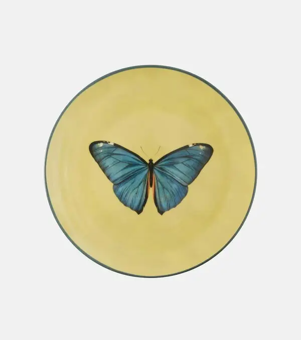 LES-OTTOMANS Insetti Butterfly Plate - White