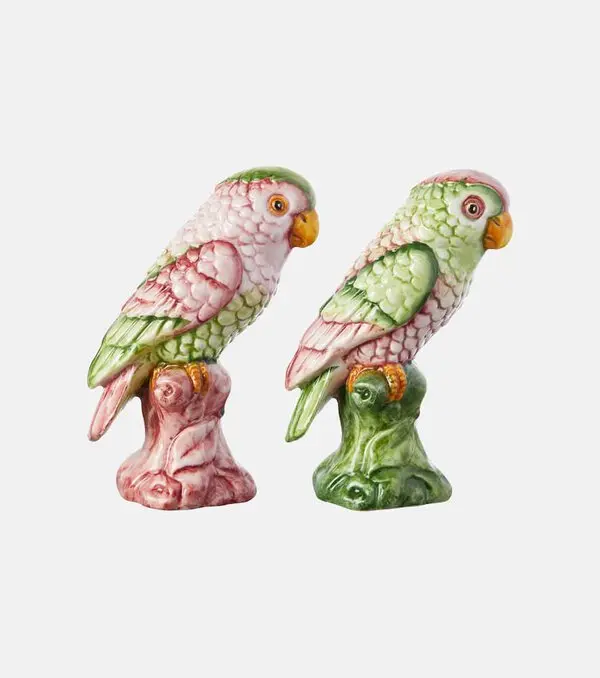 LES-OTTOMANS Parrot Small Set Of 2 Decorative Objects - Multicoloured