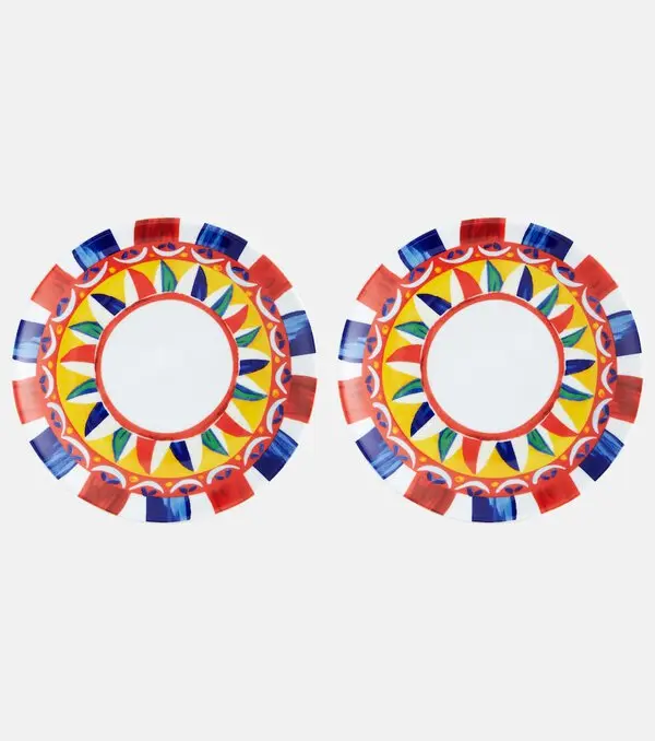 Dolce & Gabbana Set Of 2 Porcelain Dinner Plates - Multicoloured