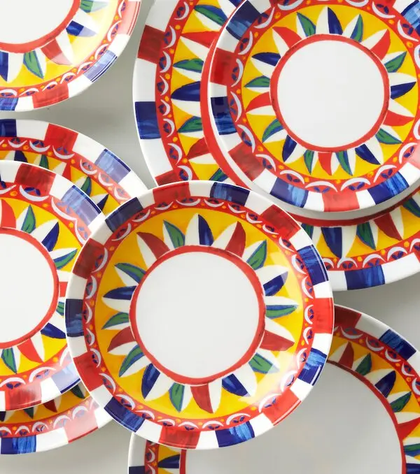 Dolce & Gabbana Set Of 2 Porcelain Dinner Plates - Multicoloured